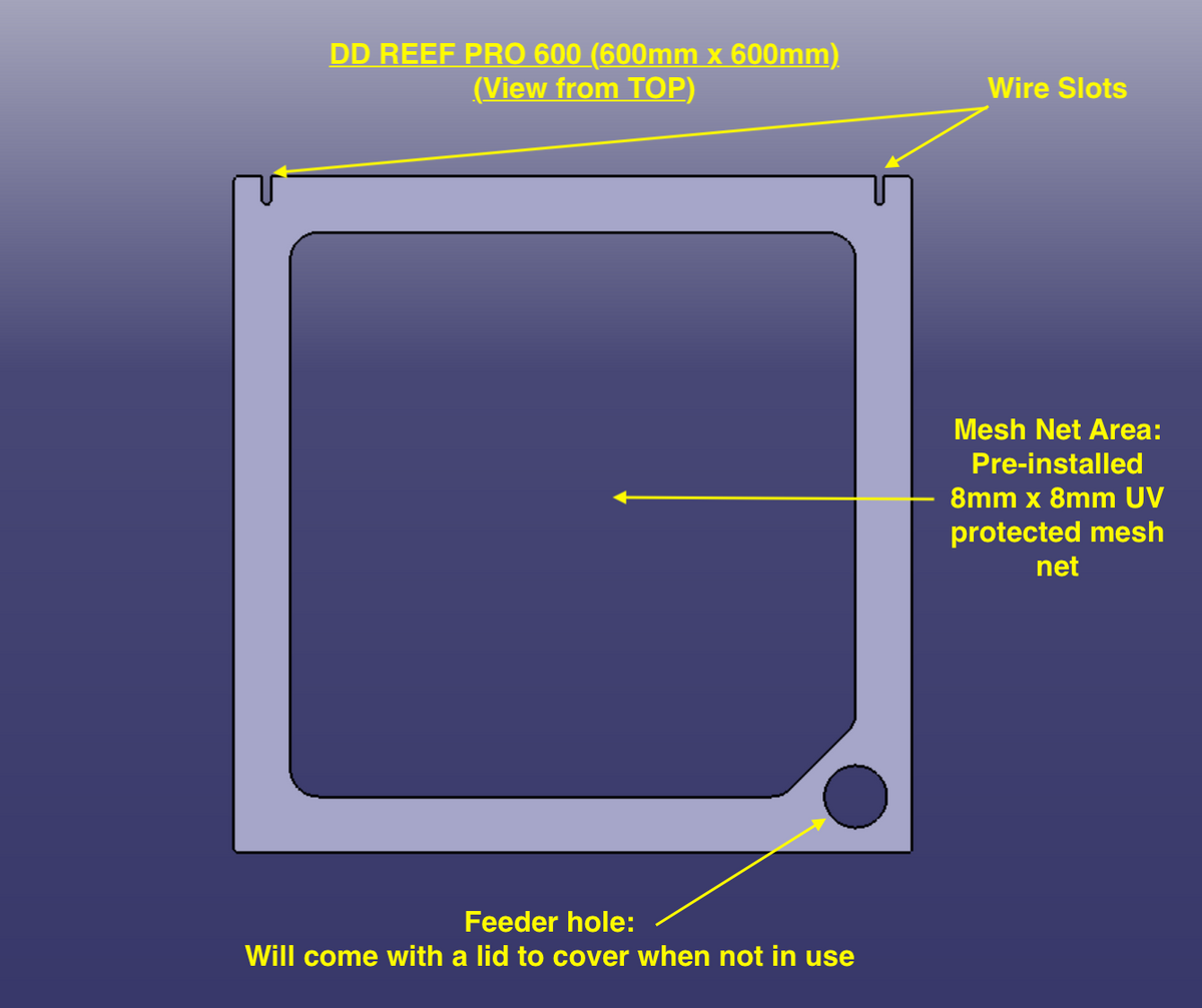 DD REEF PRO 600 (600mm x 600mm) - Polycarbonate Mesh Lid – REEF-PRINT